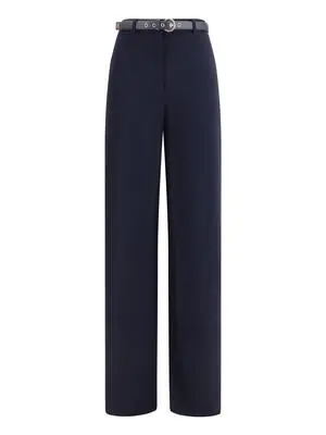 Max Mara Elegant Pants With Belt - Blue