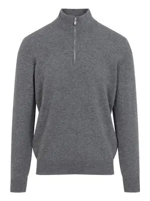 Brunello Cucinelli Half-zip Cashmere Sweater - Gray