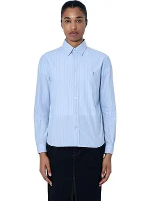 Saint Laurent Striped Cotton Shirt - Blue