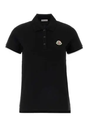 Moncler Cotton Piquet Polo Shirt - Black
