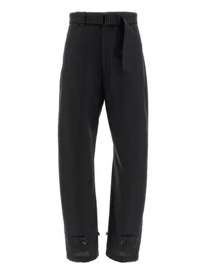 LEMAIRE Curved Tailored Wool Pants - Black