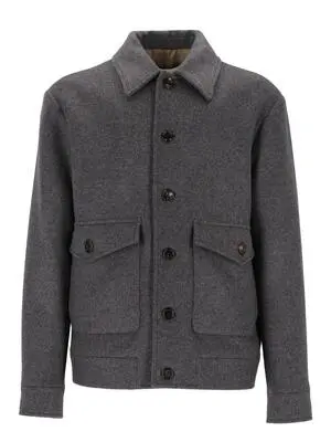 Valentino Garavani Wool And Cashmere Pea Coat - Gray