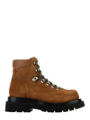 Bottega Veneta Suede Lug Ankle Boots - Brown