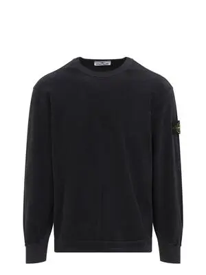 Stone Island Ribbed Cotton Sweatshirt - Gray