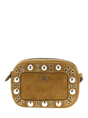 Valentino Garavani Nellcôte Suede Crossbody Bag - Cream