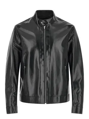 Fendi Leather Biker Blouson - Blue