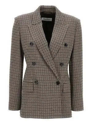 Max Mara Max Mara Women Pied De Poule Double Breasted Blazer Multicolor