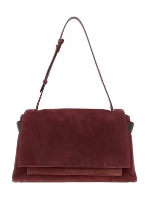 Brunello Cucinelli Burgundy Suede Shopping Bag - Red