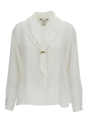 Max Mara Tie Neck Scarf Silk Shirt - Multicolor
