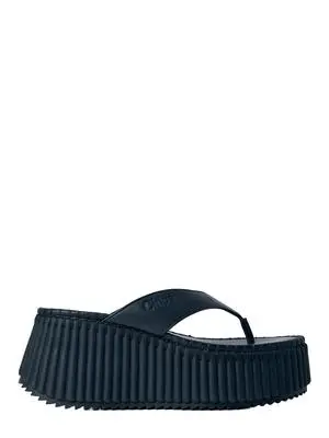 Chloé Nama Wedge Sandals - Black