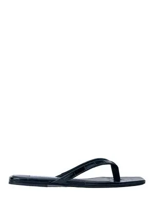 TOTEME Leather Flip Flops - Black