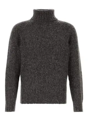 Brunello Cucinelli Brunello Cucinelli Men Melange Dark Grey Cashmere Blend Sweater Gray