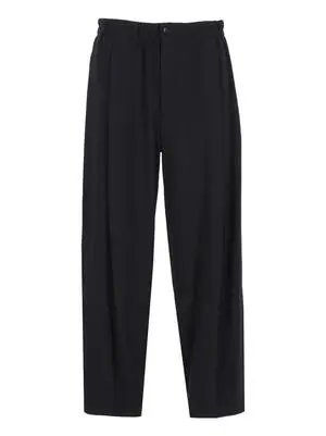 Giorgio Armani Virgin Wool Crepe Single-pleated Trousers - Blue