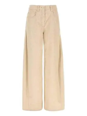 Brunello Cucinelli BRUNELLO CUCINELLI Corduroy Wide-Leg Pant Brown