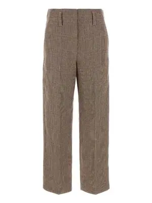 Brunello Cucinelli Embroidered Linen Pant - Multicolor