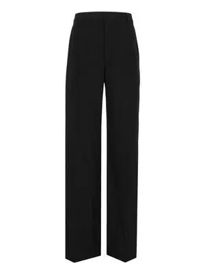 Saint Laurent Flowing Virgin Wool Trousers - Black