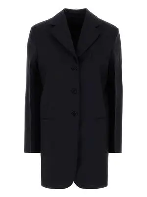 JIL SANDER Wool Blend Blazer - Blue