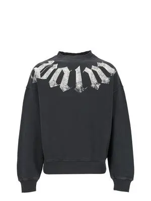 Palm Angels Cotton Oversized Sweatshirt - Black