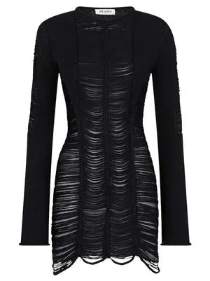 Attico Fringe Mini Dress - Black