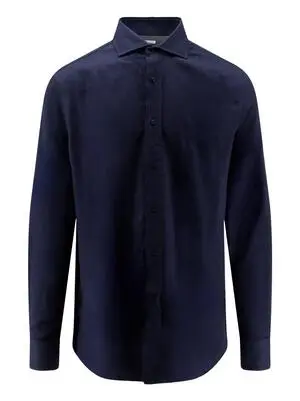 Brunello Cucinelli Cotton And Lyocell Shirt - Blue