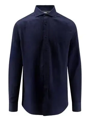 Brunello Cucinelli Cotton And Lyocell Shirt - Blue