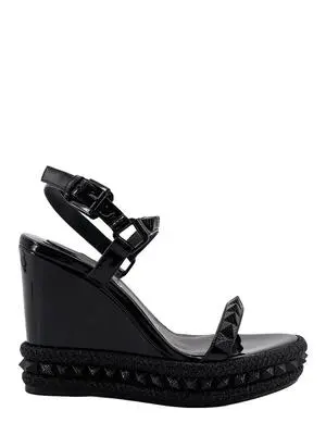 CHRISTIAN LOUBOUTIN Pyra Clou Leather Sandals - Black