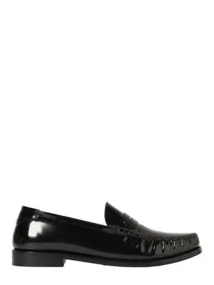 Saint Laurent Le Loafers In Brushed Leather - Black