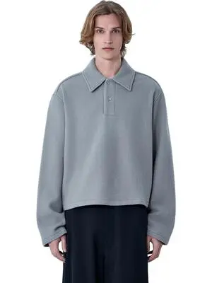 RIER Oversized Polo Knit Jumper - Gray