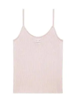 COURREGES COURREGES Ribbed Knit Logo Tank Top Multicolor