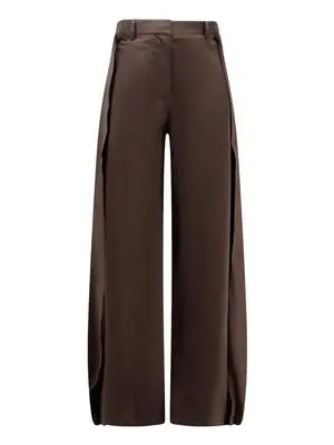 Loewe Cotton And Silk Blend Trousers - Brown