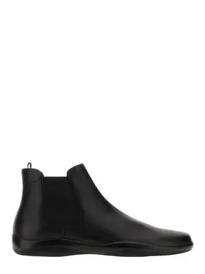 Prada Leather Ankle Boot - Black