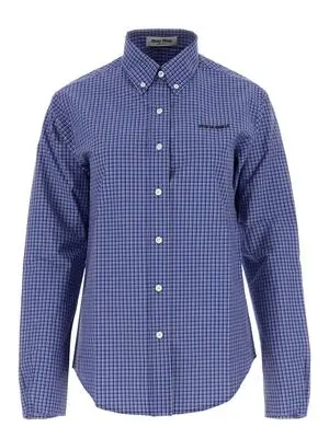 Miu Miu Embroidered Poplin Shirt - Multicolor