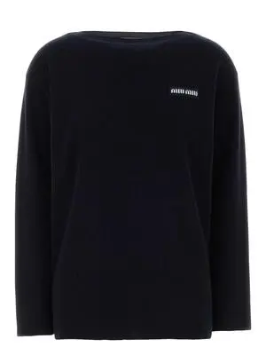 Miu Miu MIU MIU Wool Oversize Sweater Blue