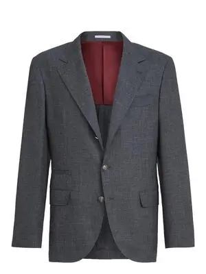Brunello Cucinelli BRUNELLO CUCINELLI Slubbed Texture Deconstructed Blazer Gray