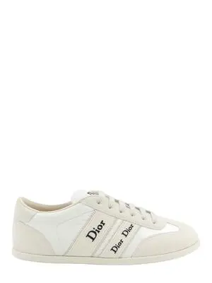 Dior Leather Ribbon Sneakers With Embroidered Logo On The Side - Multicolor