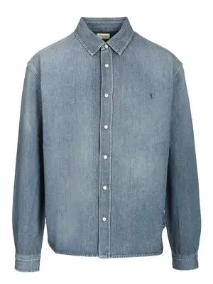 Saint Laurent Cassandre Denim Shirt - Blue