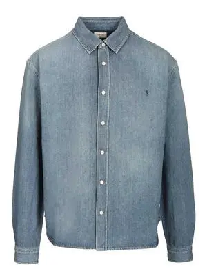 Saint Laurent Cassandre Denim Shirt - Blue