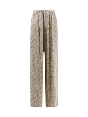 Balenciaga Monogram Silk Trousers - Multicolor