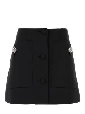 Prada Wool Mini Skirt - Black
