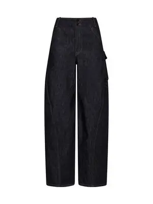 SELF-PORTRAIT Indigo Denim Cargo Jeans - Multicolor