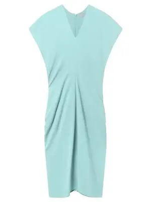 Stella McCartney Draped V-neck Midi Dress - Blue