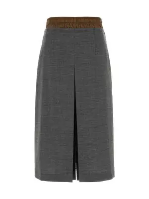 Prada Dark Grey Wool Skirt - Gray