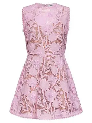 SELF-PORTRAIT Macramé Lace Mini Dress - Multicolor