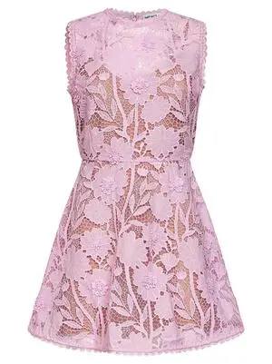 SELF-PORTRAIT Macramé Lace Mini Dress - Multicolor