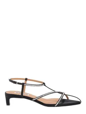 JIL SANDER JIL SANDER Low-Heeled Cage Sandals Black