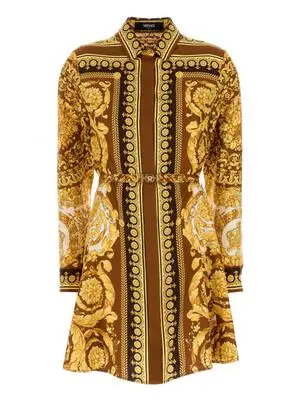 Versace Printed Twill Shirt Dress - Multicolor