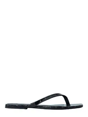 TOTEME TOTEME Croco-Embossed Leather Flip Flops Brown