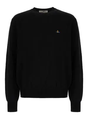 VIVIENNE WESTWOOD Wool Blend Embroidered Crewneck Knitwear - Multicolor