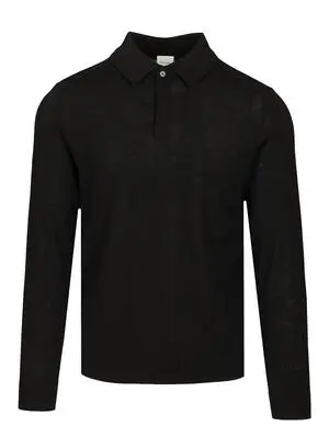 Paul Smith Long-sleeved Polo Shirt - Black