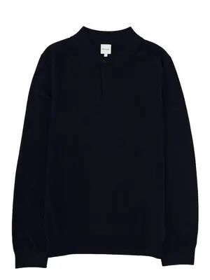 Paul Smith Merino Wool Polo Shirt - Blue